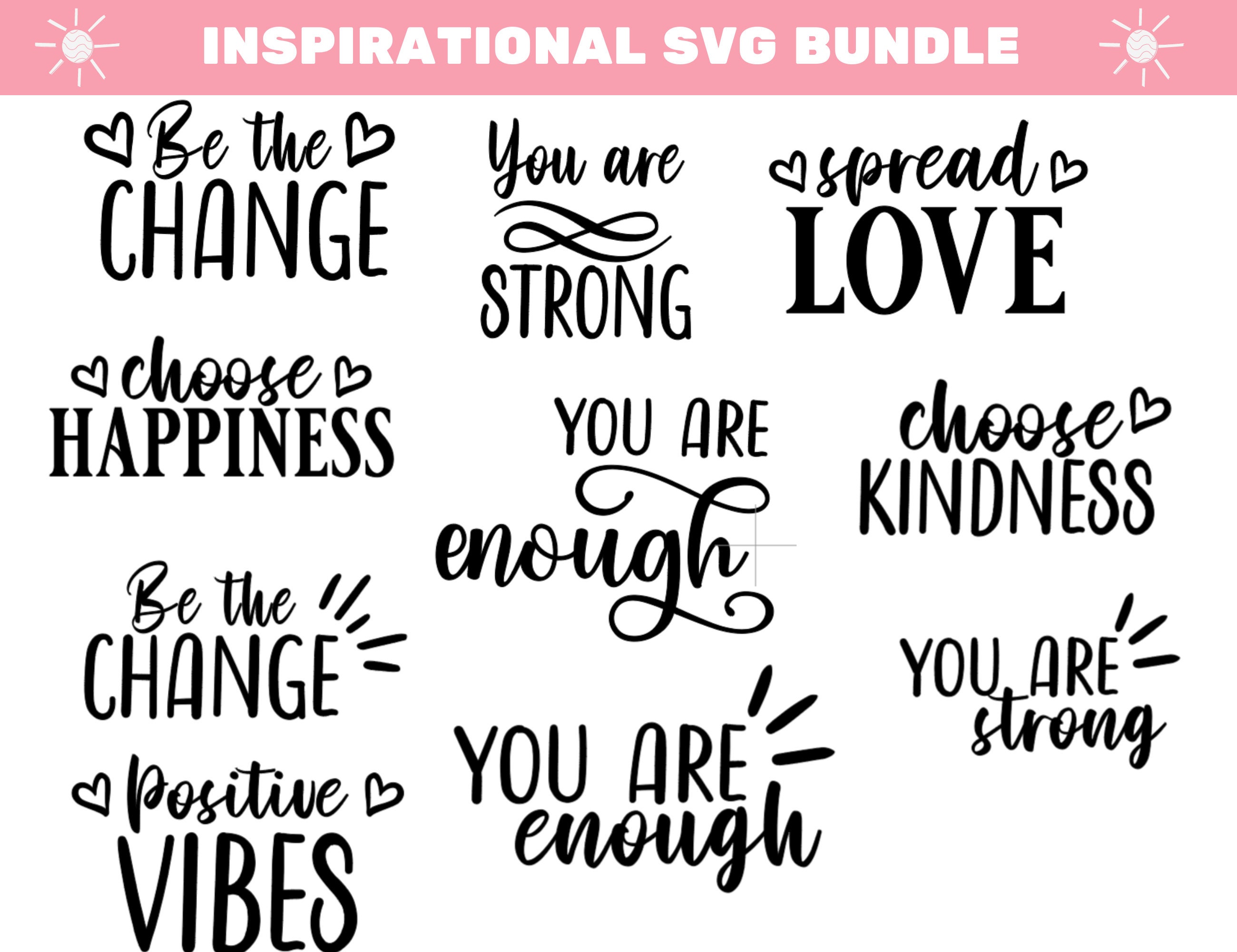 Inspirational Quotes SVG Bundle Motivational SVG Inspirational Svg ...