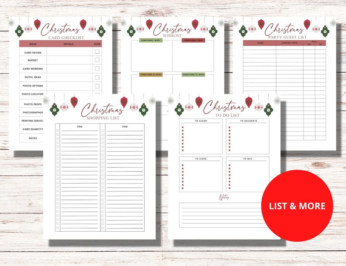 Christmas Planner Printable, Christmas to Do List, Holiday Planner ...