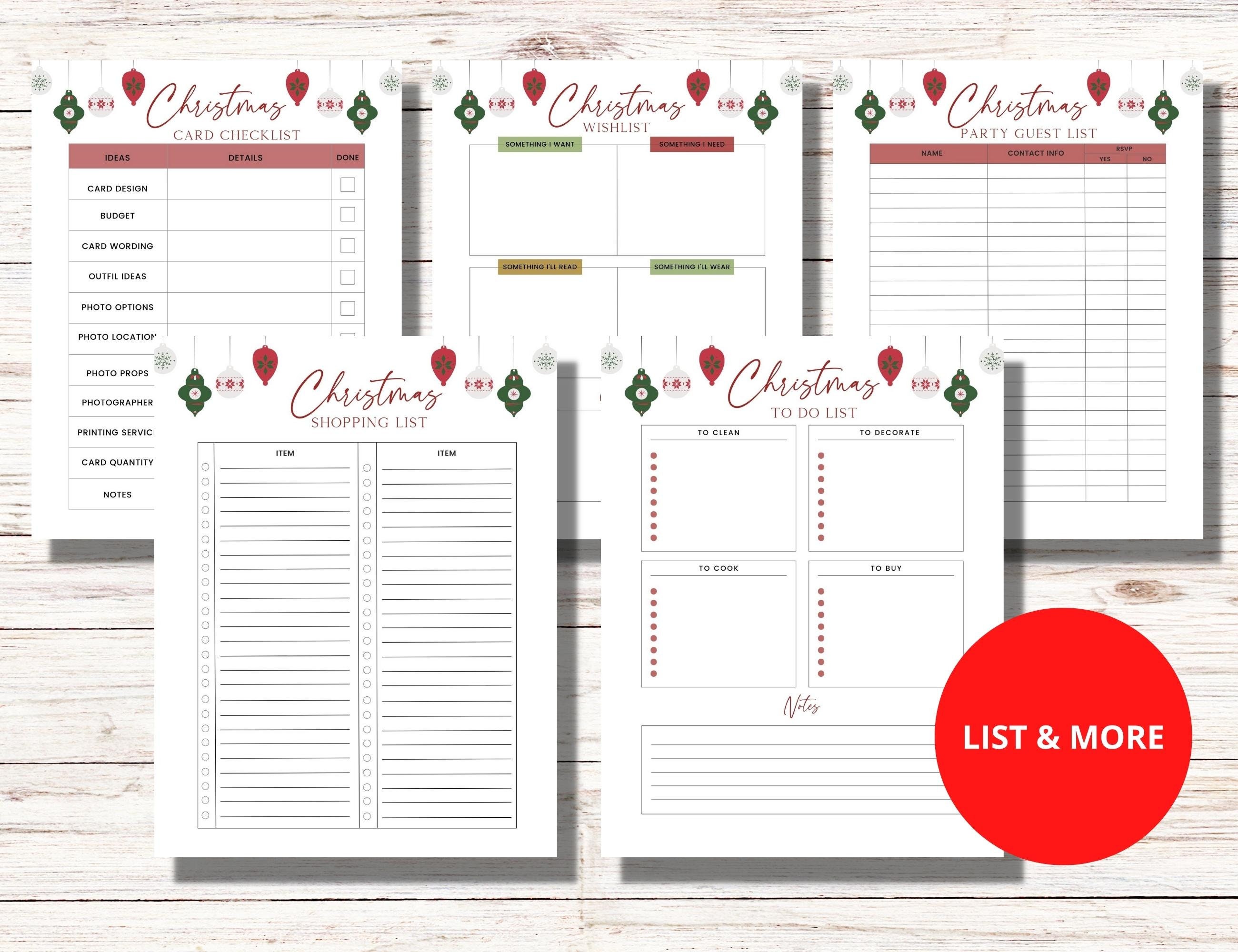 Christmas Planner Printable, Christmas to Do List, Holiday Planner ...
