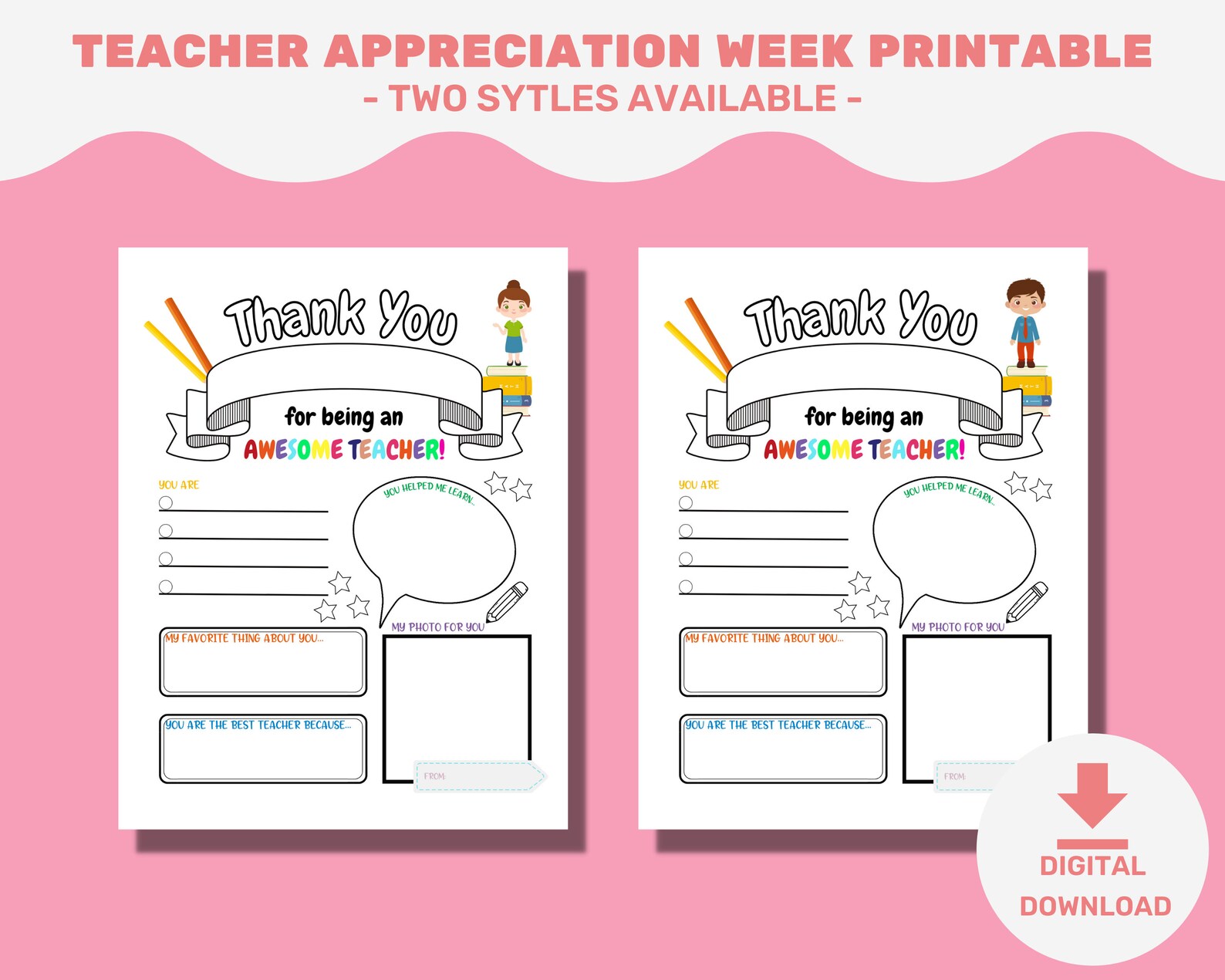 Printable Teacher Appreciation Week Questionnaire Teacher - Etsy
