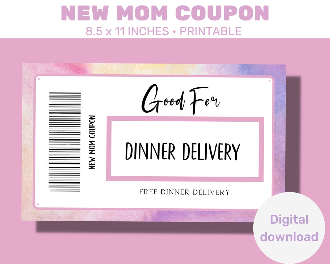 New Mom Coupon, First Time Mom Printable Coupon, Baby Shower Gift ...