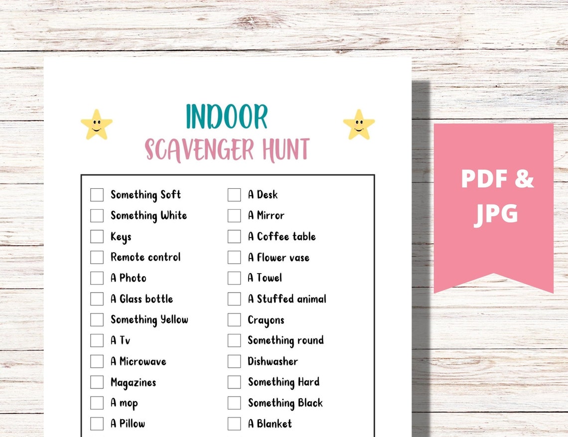 Indoor Scavenger Hunt Printable Games for Kids Home - Etsy Australia