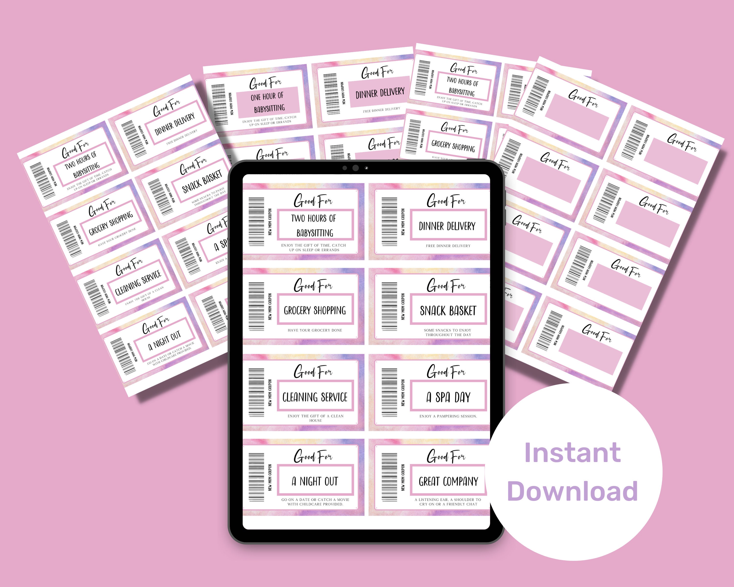 New Mom Coupon, First Time Mom Printable Coupon, Baby Shower Gift ...