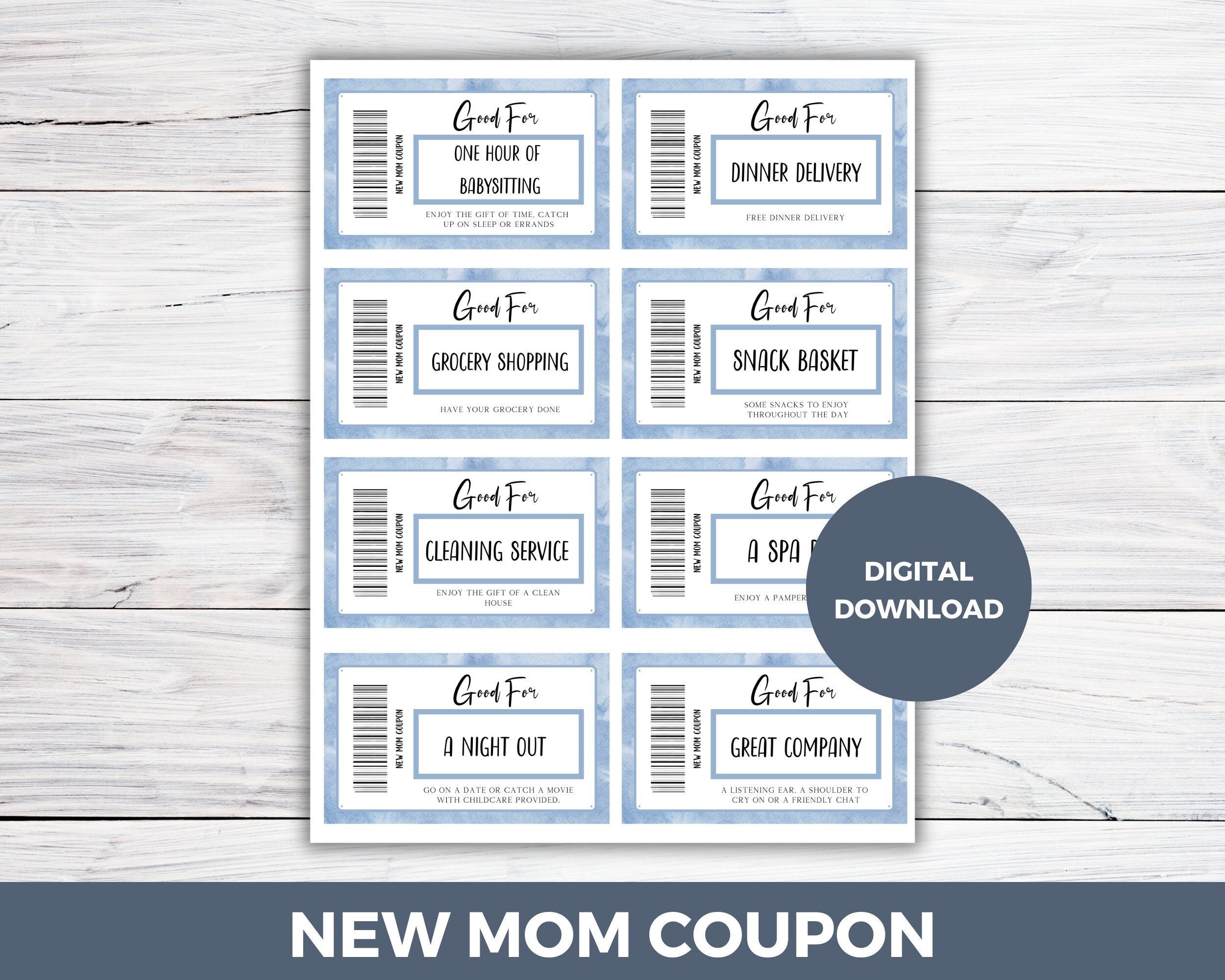 New Mom Coupon, First Time Mom Printable Coupon, Baby Shower Gift ...