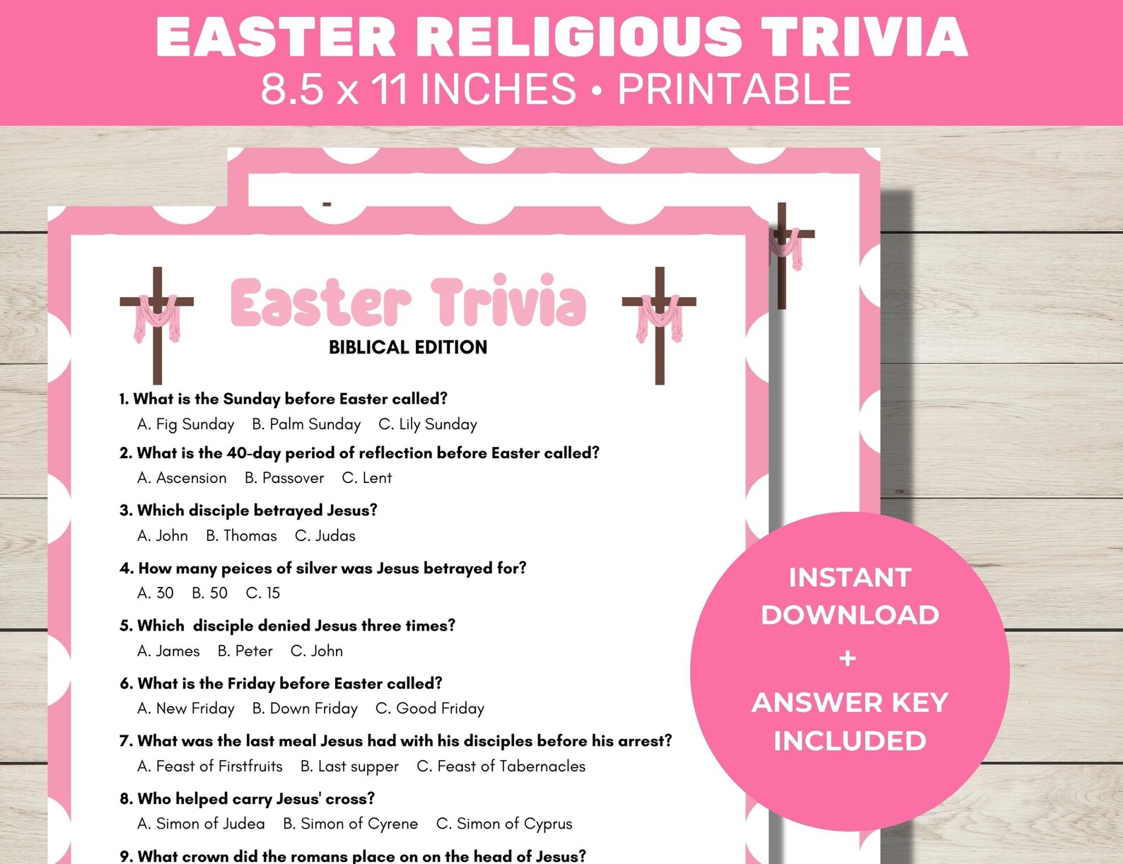 Easter Trivia Printable Game, Printable Easter Party Games, Easter ...
