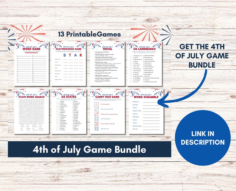 4th of July Word Scramble Printable, Fourth of July Games Bundle ...