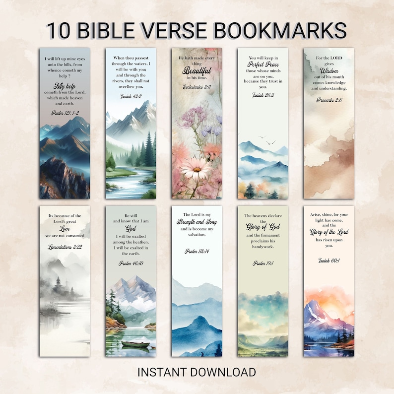 Printable Bible Verse Bookmarks, Bookmark for Mom, Christian Gift ...