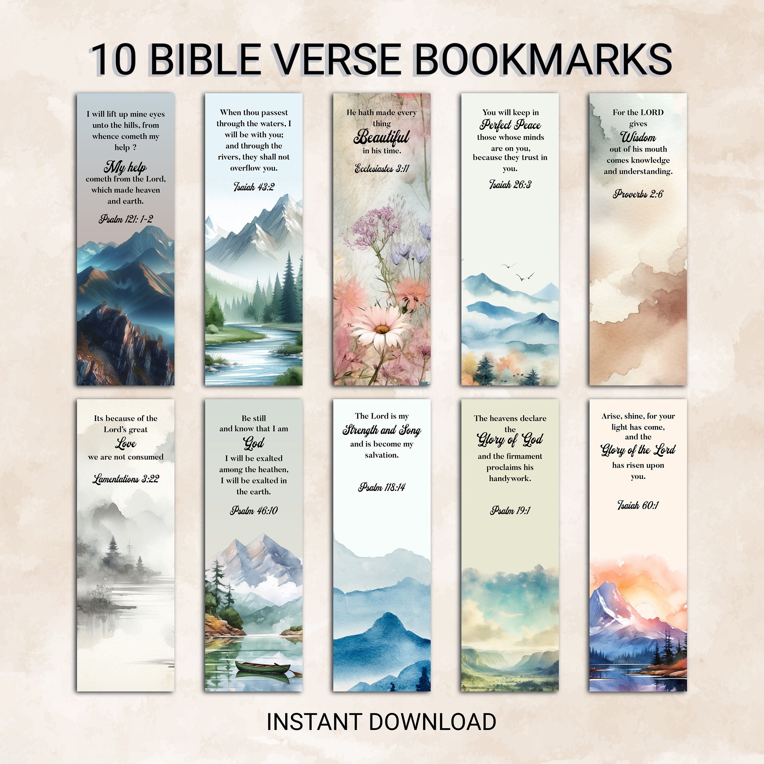 Printable Bible Verse Bookmarks, Bookmark for Mom, Christian Gift ...