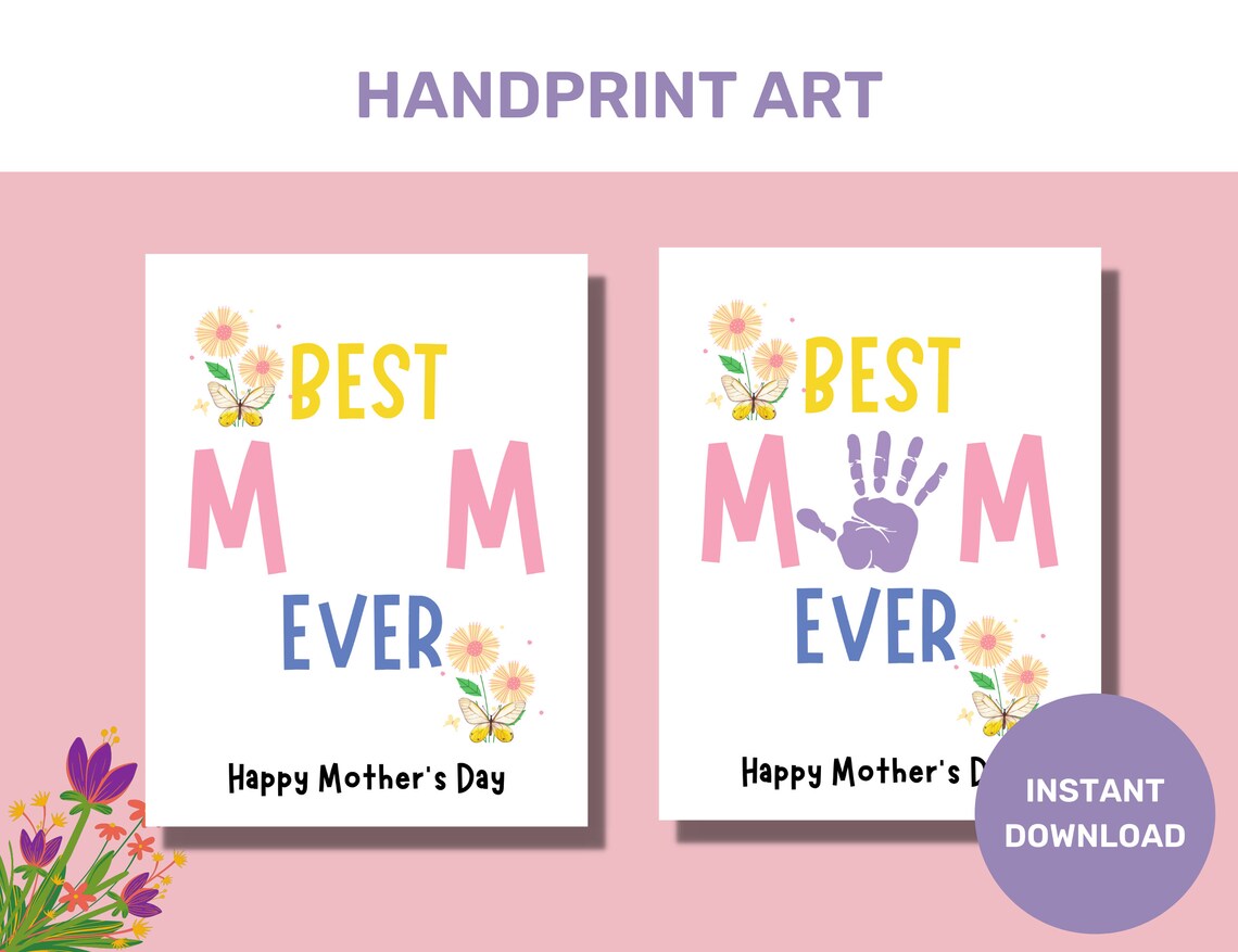 Printable Handprint and Footprint Art for Mother's Day - Etsy Canada