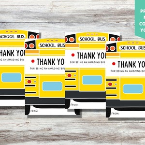 Bus Driver Gift Card Holder, Printable Bus Driver Thank You Card, End ...
