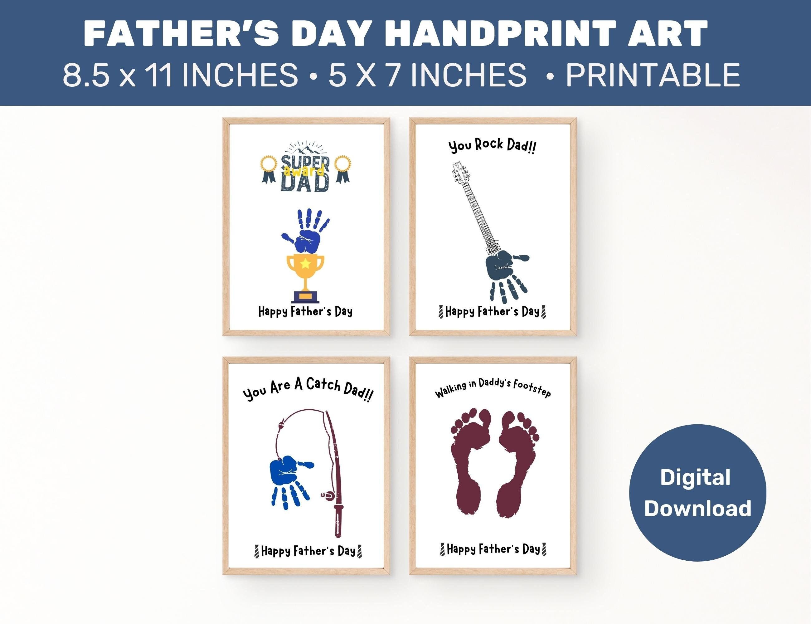 Father's Day Printable, Fathers Day Handprint Art, Dad Keepsake Gift ...