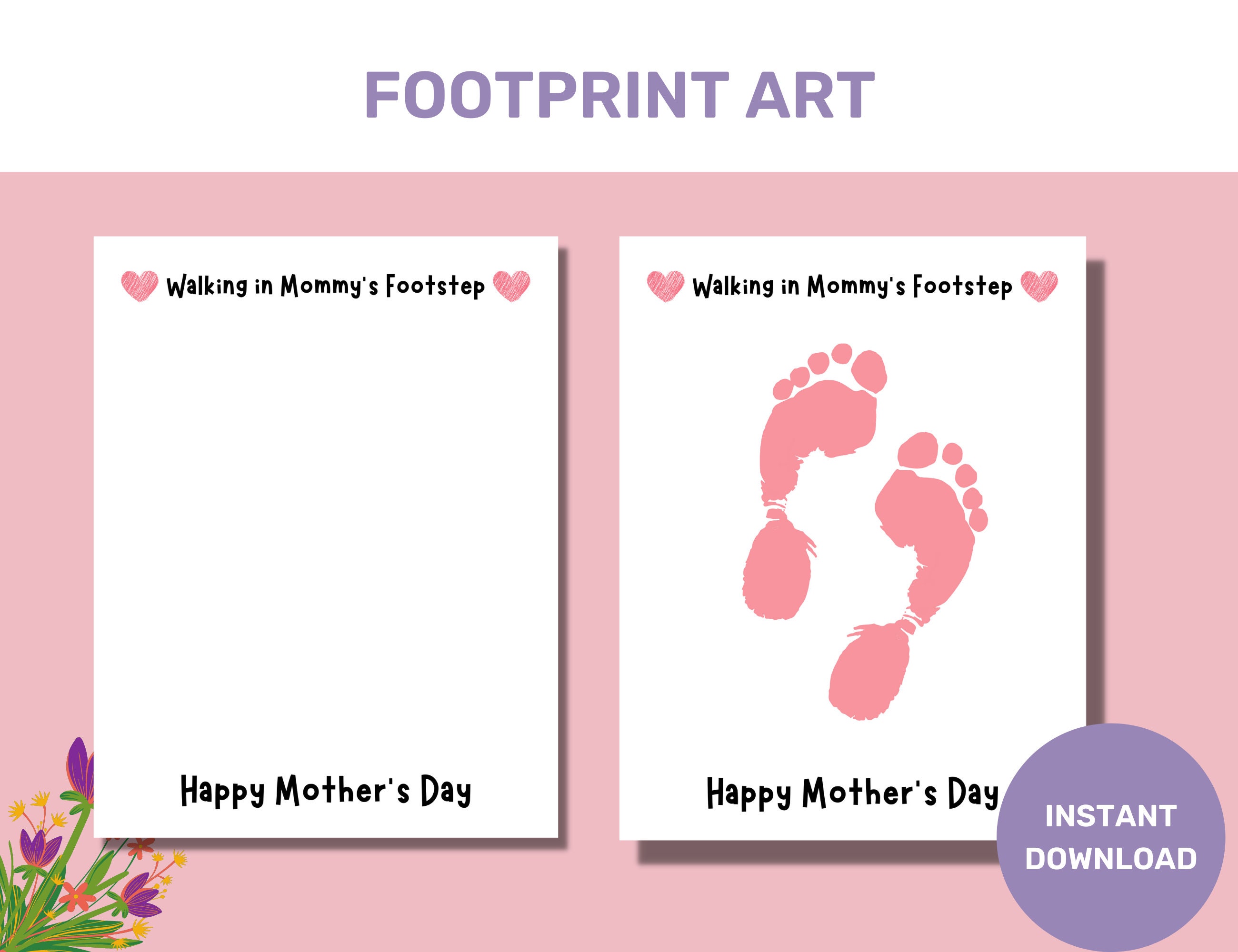 Printable Handprint and Footprint Art for Mother's Day | Etsy Australia