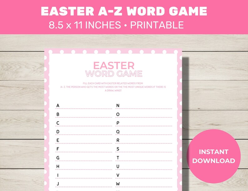 Easter Printable Word Game, Easter Games for Kids and Adults, Easter ...