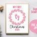 Christmas Footprint Art Craft, Printable Christmas Keepsake, Preschool ...
