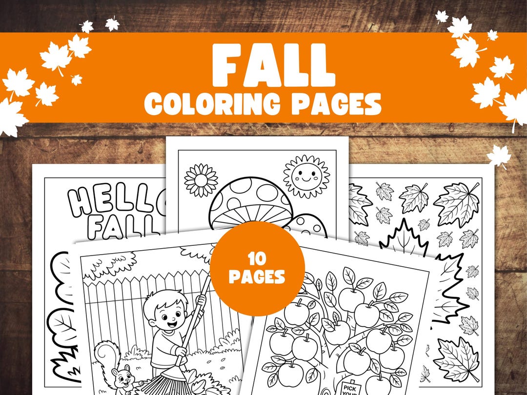Fall Coloring Page for Kids, Cozy Fall Coloring Book, Autumn Coloring ...