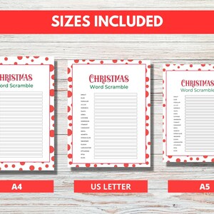 Printable Christmas Word Scramble Game, Holiday Party Games, Christmas ...