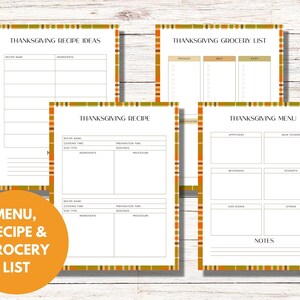 Thanksgiving Planner Printable | Thanksgiving Binder | Planner Inserts ...