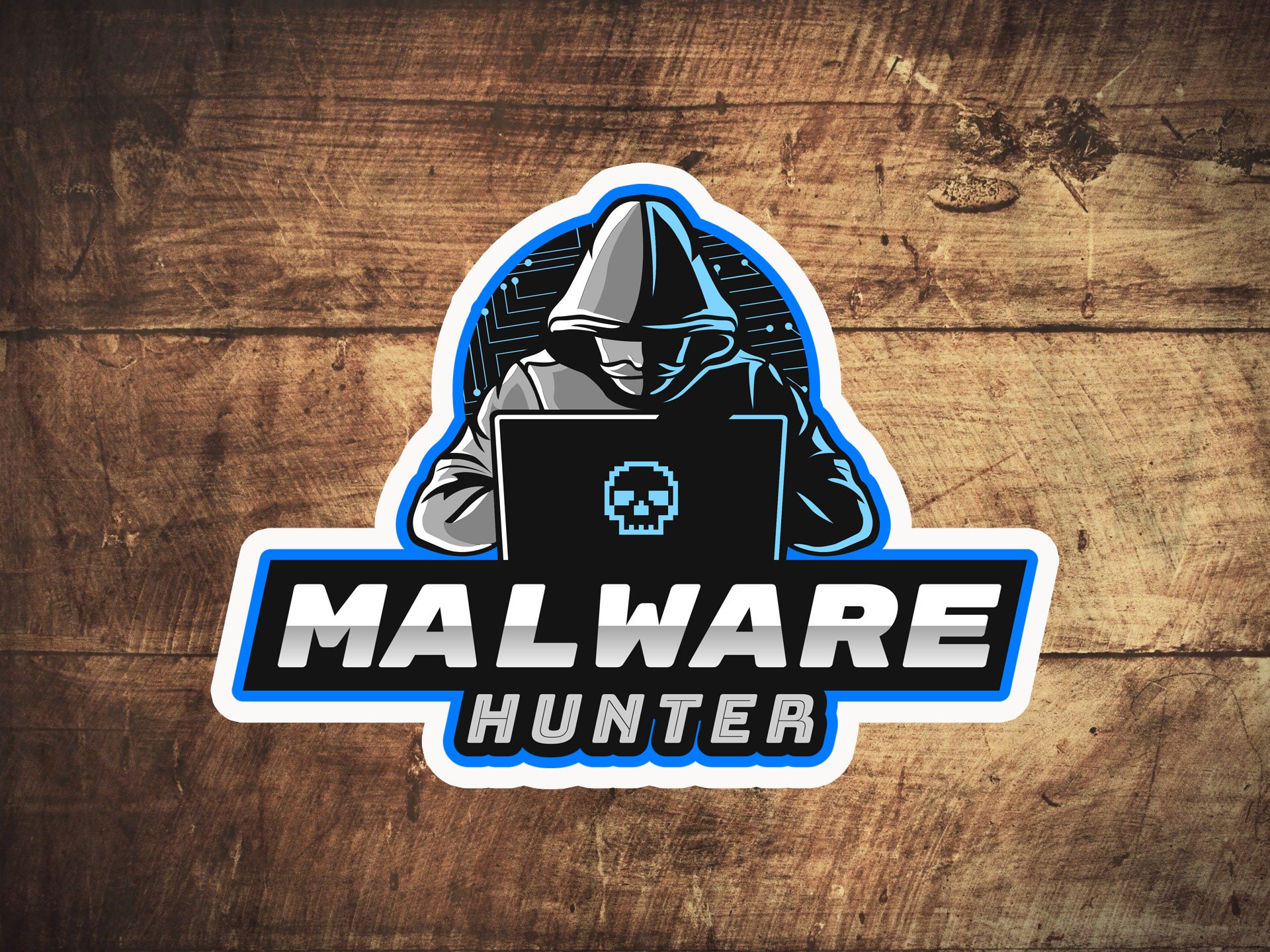 Cyber Security Malware Hunter Blue Stickers - Etsy UK