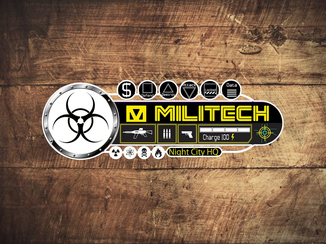 Cyberpunk - Militech International Armaments Stickers V2 - Etsy