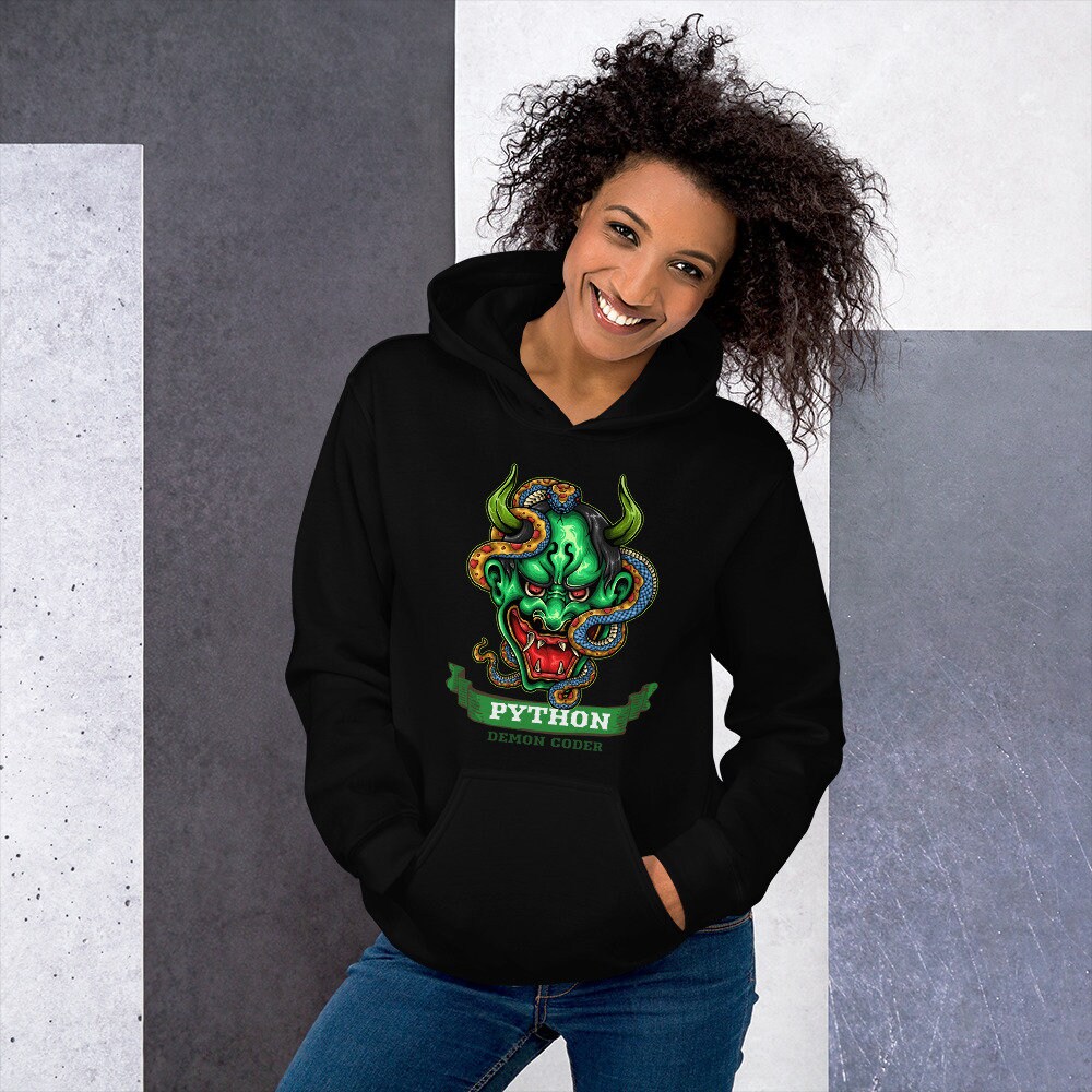 Python Demon Coder Unaisex sudadera con capucha - Etsy España