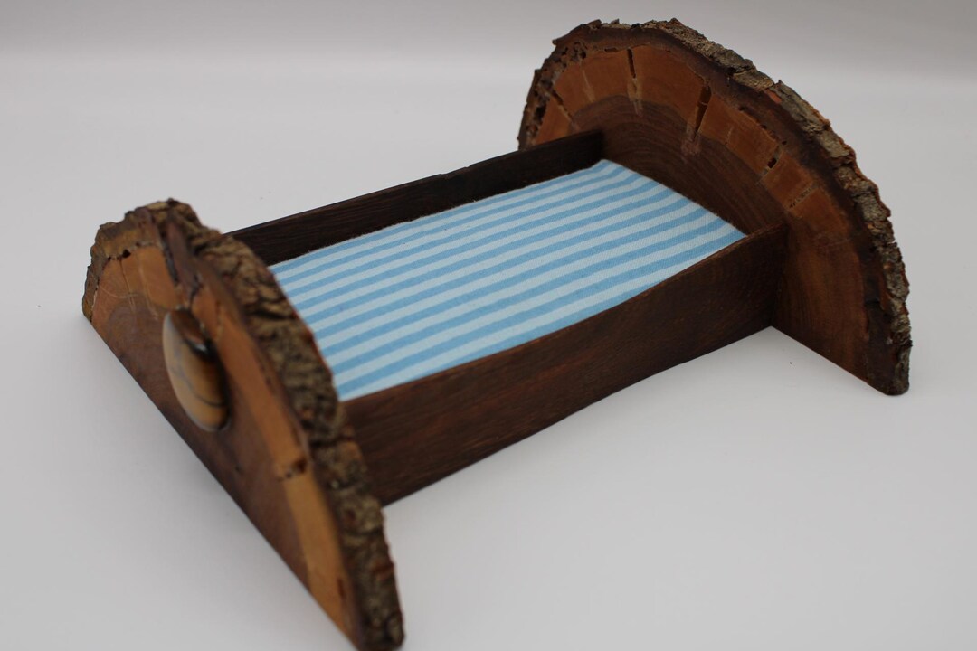 Rustic Bed Made of Wood From a Plum Tree for a Gnome, Elf, Wizard ...