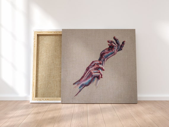 Artistic & Original Oil Painting of Hands on Linen Canvas - Etsy