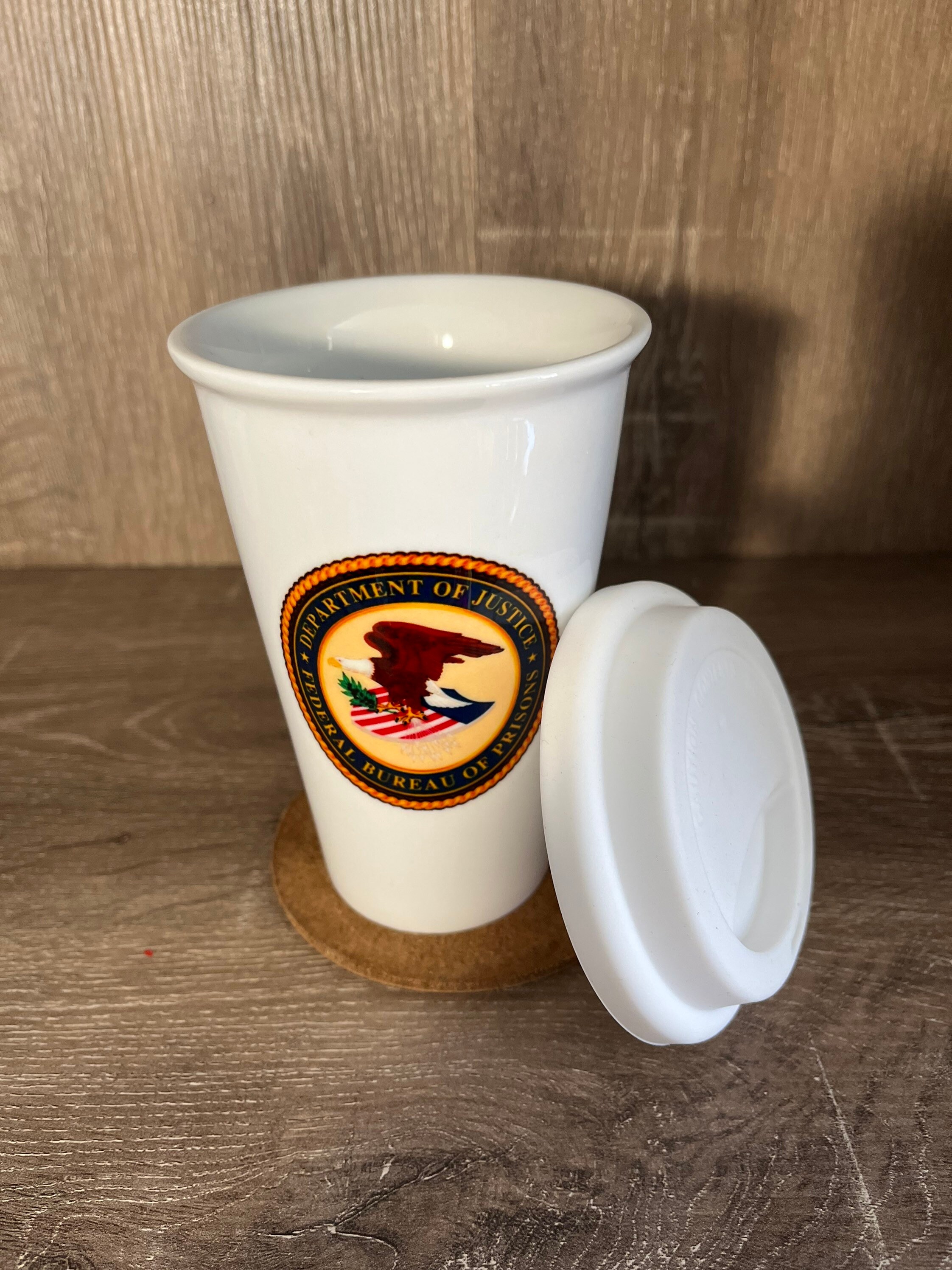 Coffee Mug, Bureau of Prisons Cup, Porcelain Coffee Mug, Retirement ...