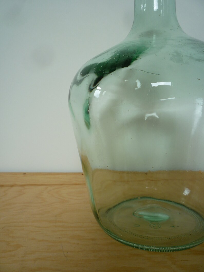 Vintage Viresa Green Glass Bottle Demijohn Bottle Terrarium Bottle ...