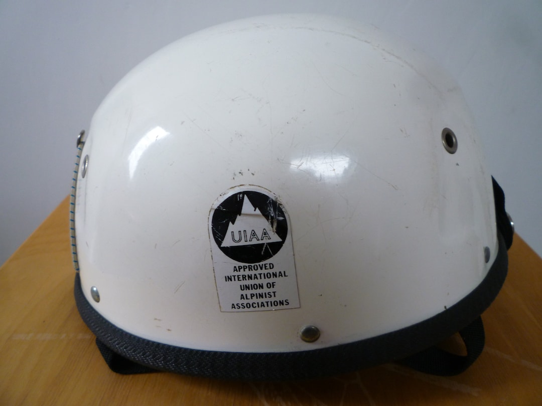 Vintage 1988 UIAA Climbing Helmet White Potholing Outdoor Sports Caving ...