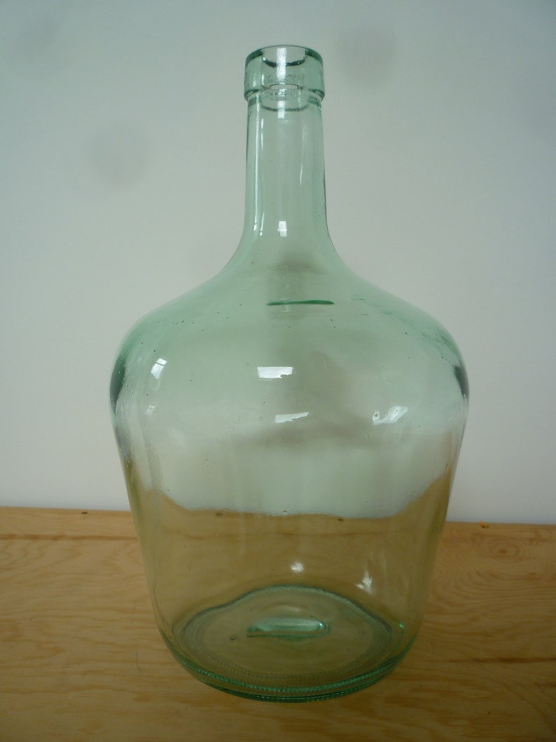 Vintage Viresa Green Glass Bottle Demijohn Bottle Terrarium Bottle ...