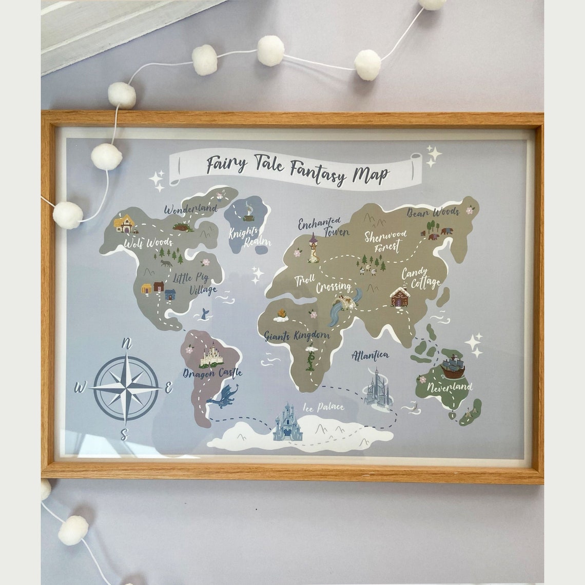 Children's Map Poster Fairytale Fantasy World A3 | Etsy
