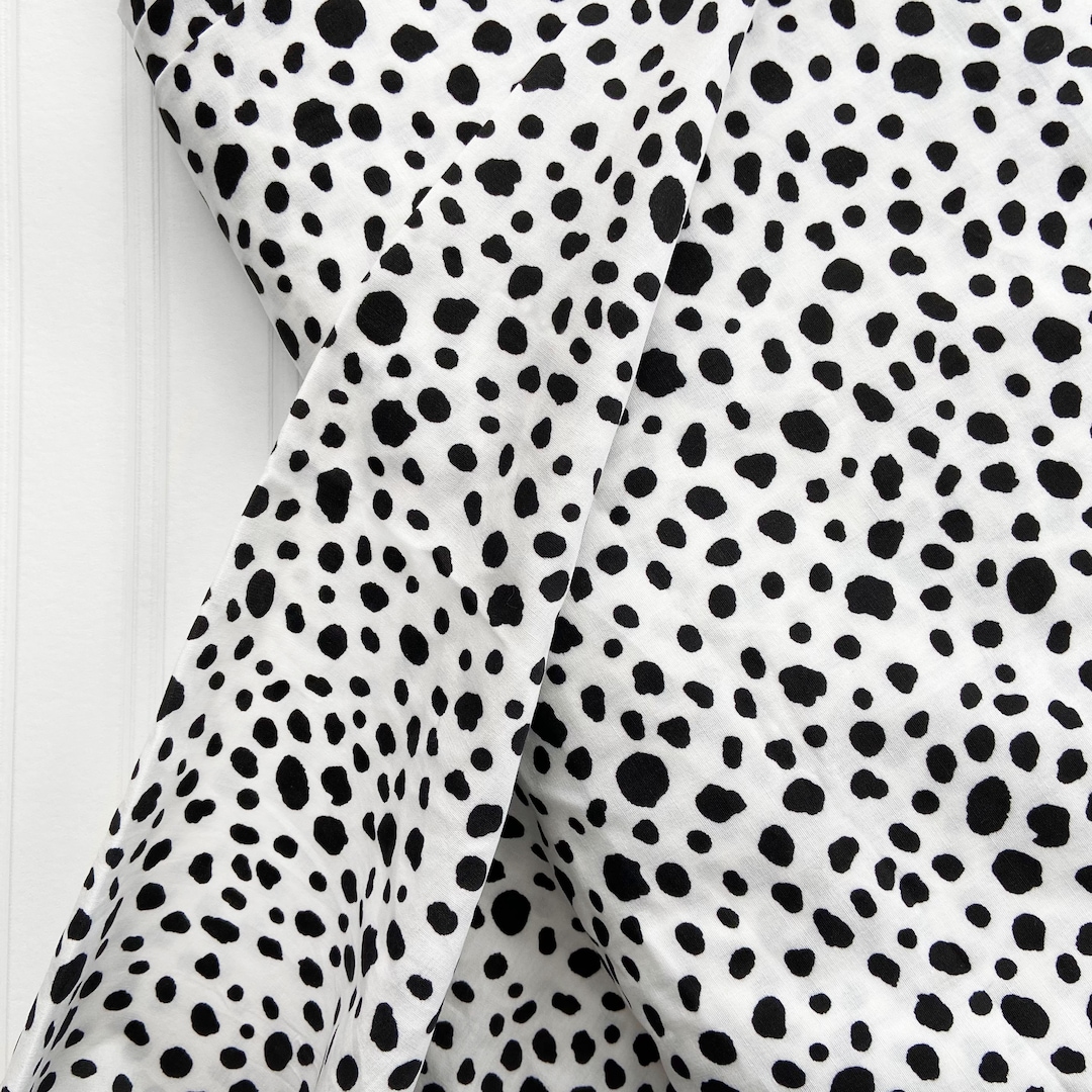 Dalmatian Spot Print Black and White 100% Soft Woven - Etsy