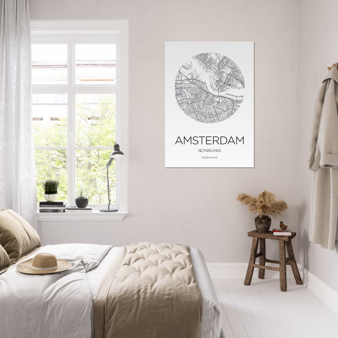 Amsterdam Stadt Karte, Amsterdam Map, Poster Geschenk, Karte Druck ...