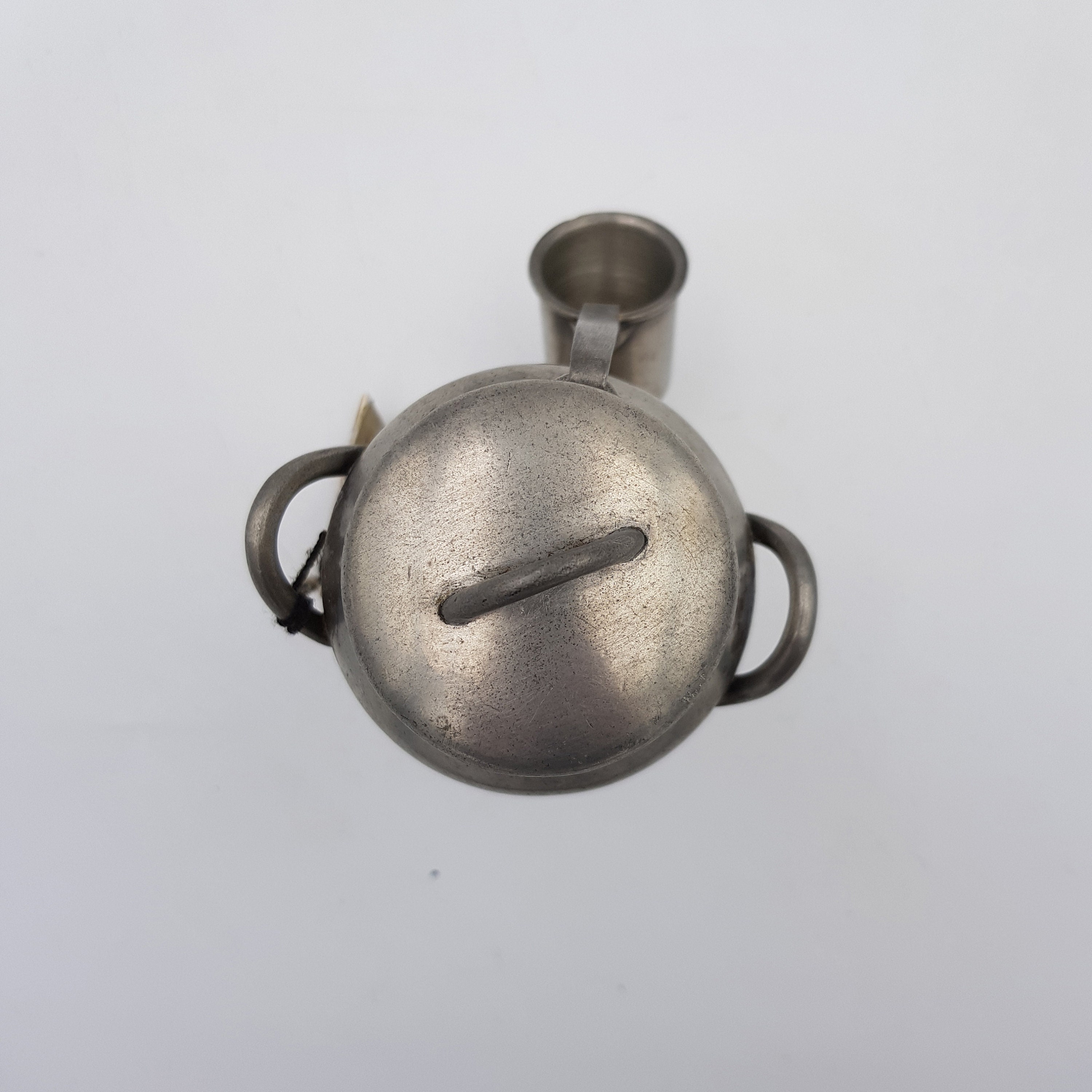 Handmade Small Tin Milk Jug With Handles Dipper and Lid Height 5.1 Tin ...