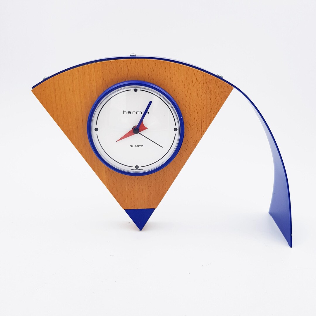 Rare Vintage 1980s HERMLE Table Clock Memphis / Postmodernism Shape of ...