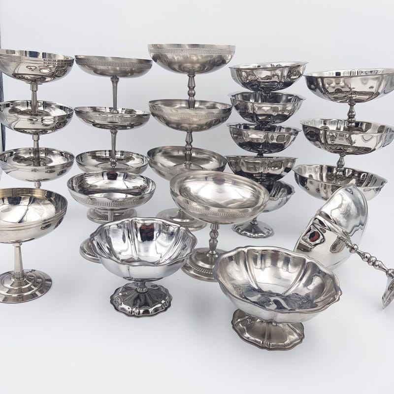 Silver Ice Cream Glasses - Etsy