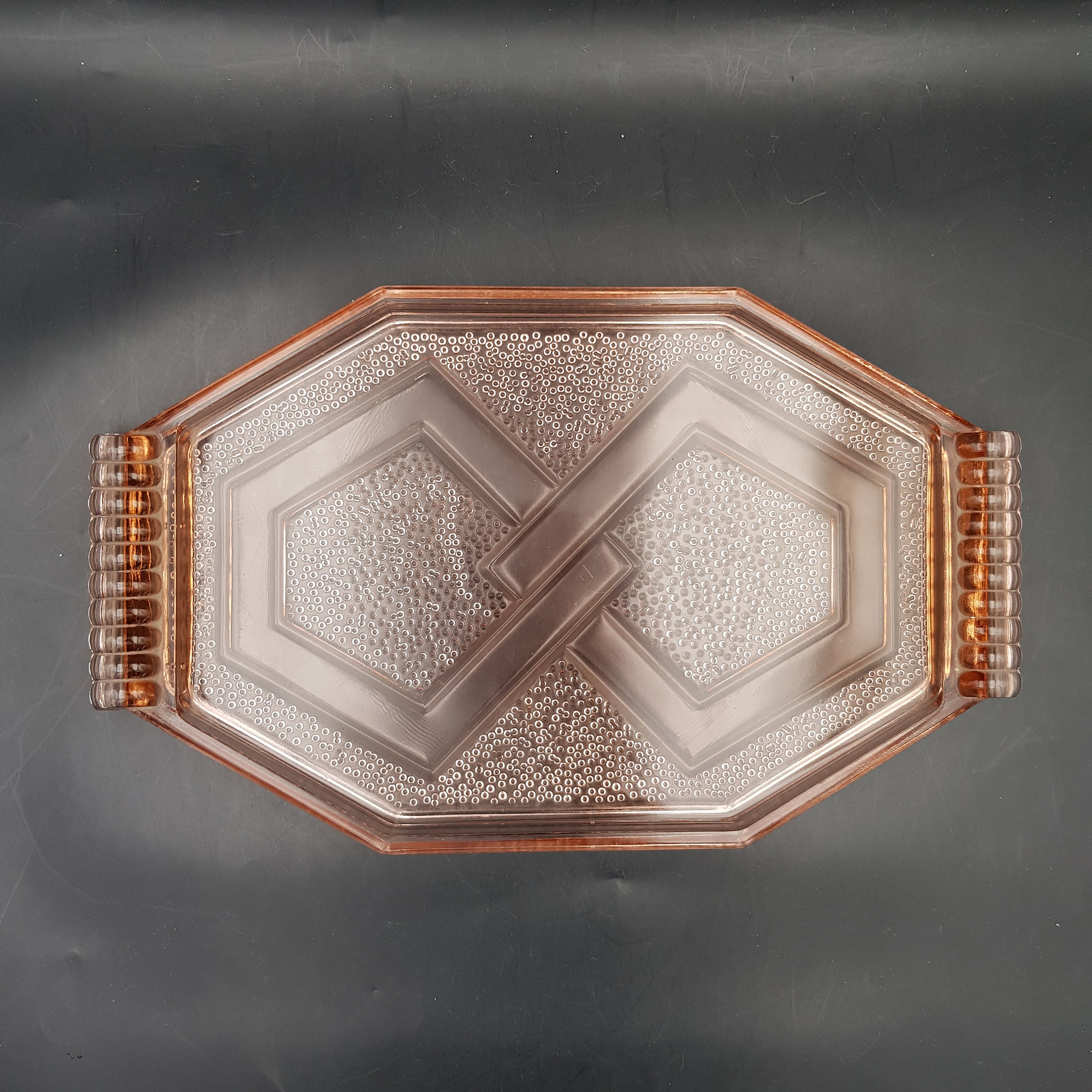 Pink Glass Tray Art Deco Style 1950s 1960s / Item Details Below - Etsy