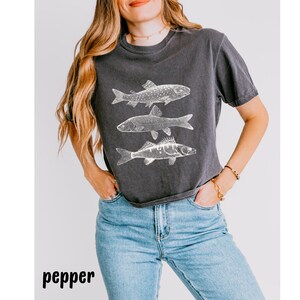 Vintage Fish Tattoo Style Crop Top, Retro Fisher Boxy Tee, Fish Crop ...