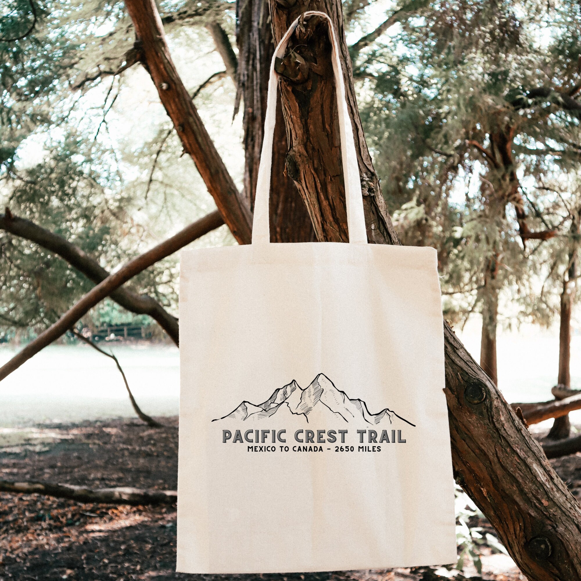 Pacific Crest Trail Tote Bag, PCT Canvas Bag, PCT Thru Hiker Bag, Long ...
