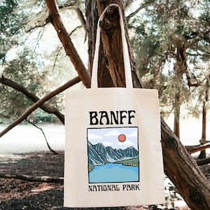 Banff National Park Tote Bag, Banff Souvenir, Lake Louise Tote, Moraine ...