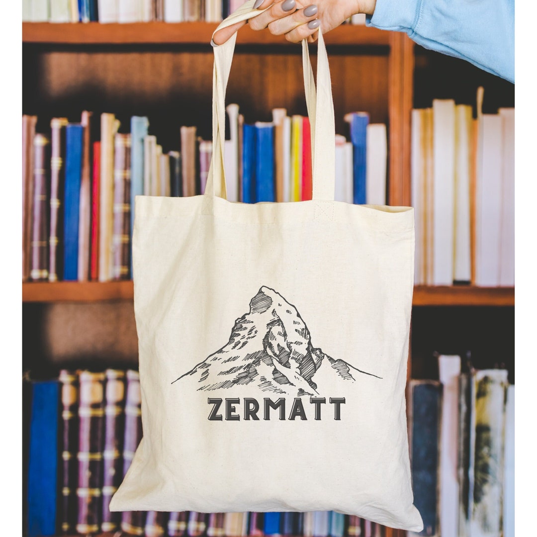Zermatt Tote, Matterhorn Canvas Bag, Switzerland Cotton Tote, Alps ...