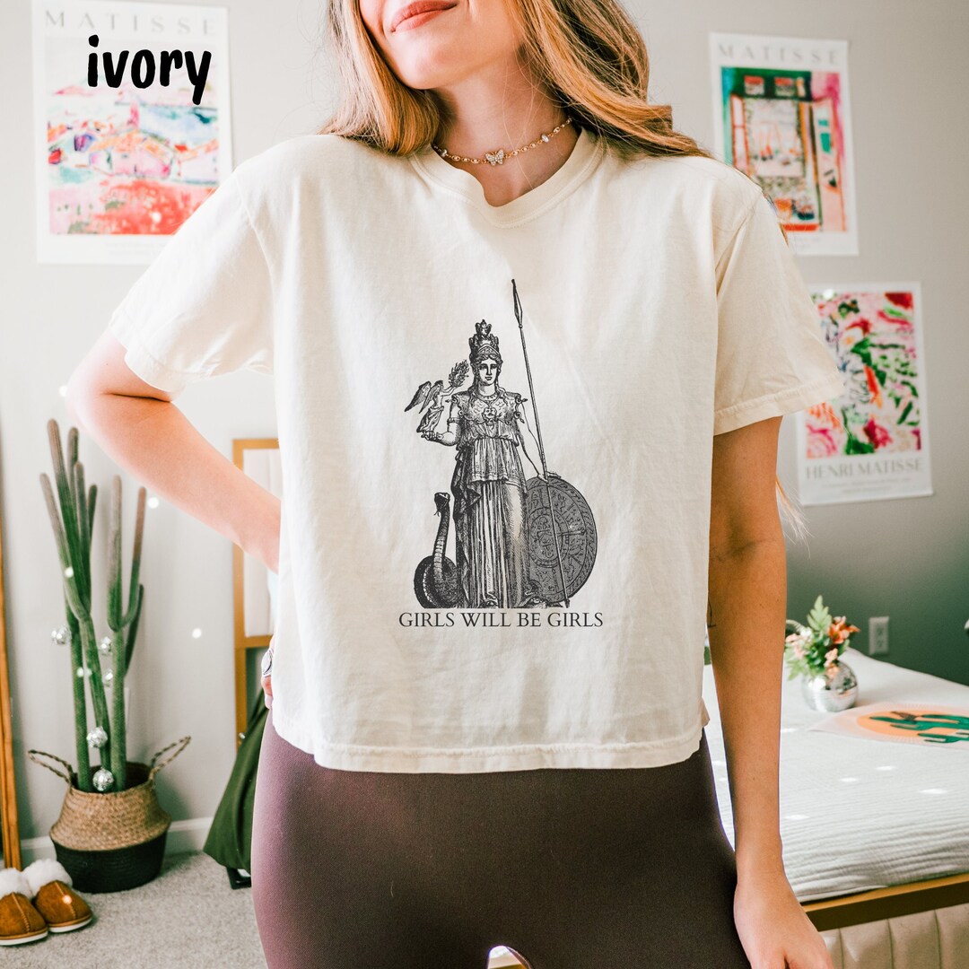 Athena Crop Top, Feminist Crop Tee, Girls Will Be Girls T-shirt, Female ...