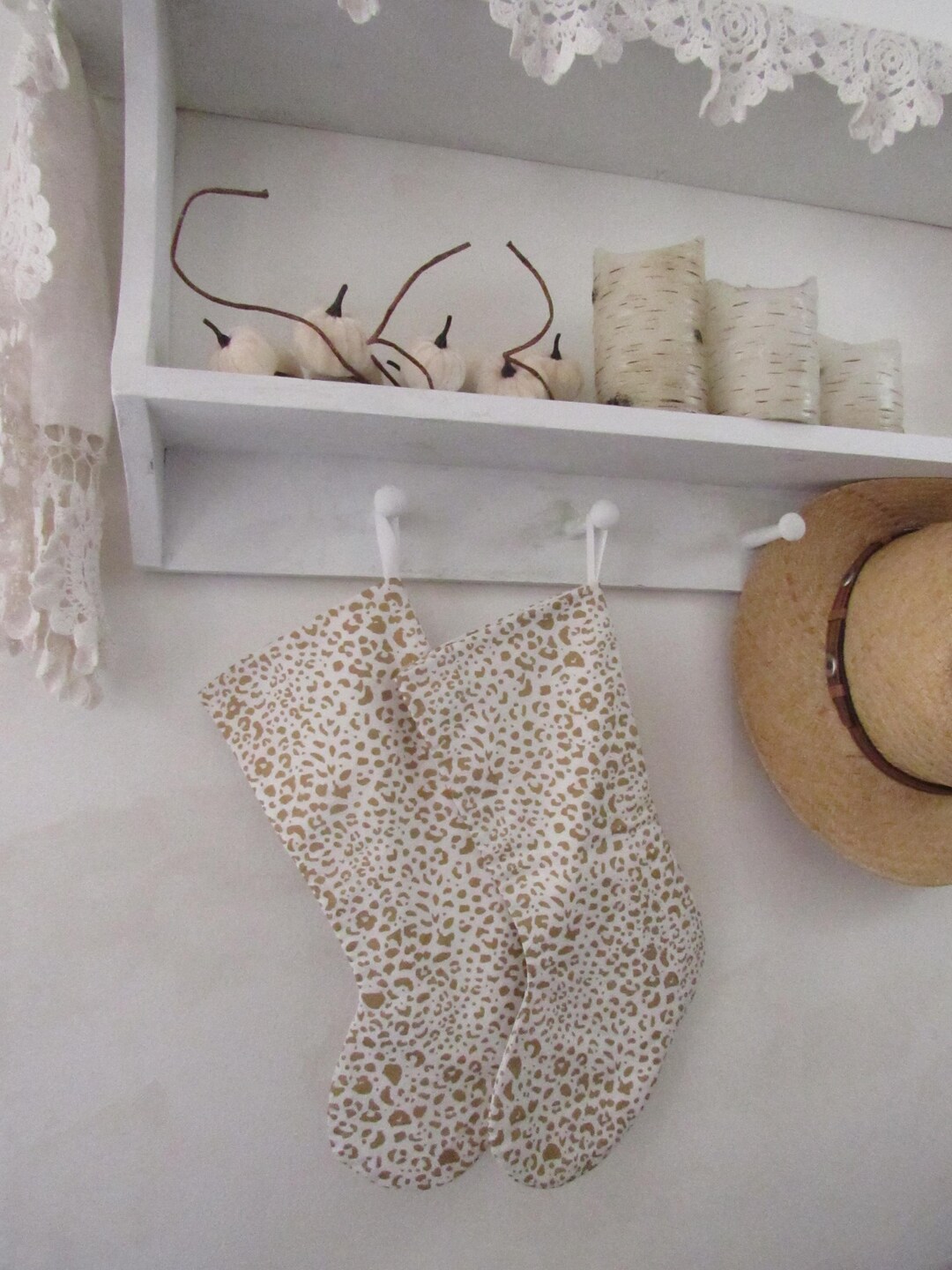 Handmade Gold Cheetah Print Christmas Stockings: Glam Holiday Decor - Etsy