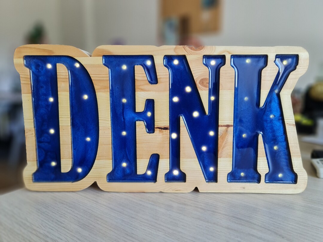 Personalized Wooden Epoxy Name Light Illuminated Nursery Decor, LED ...