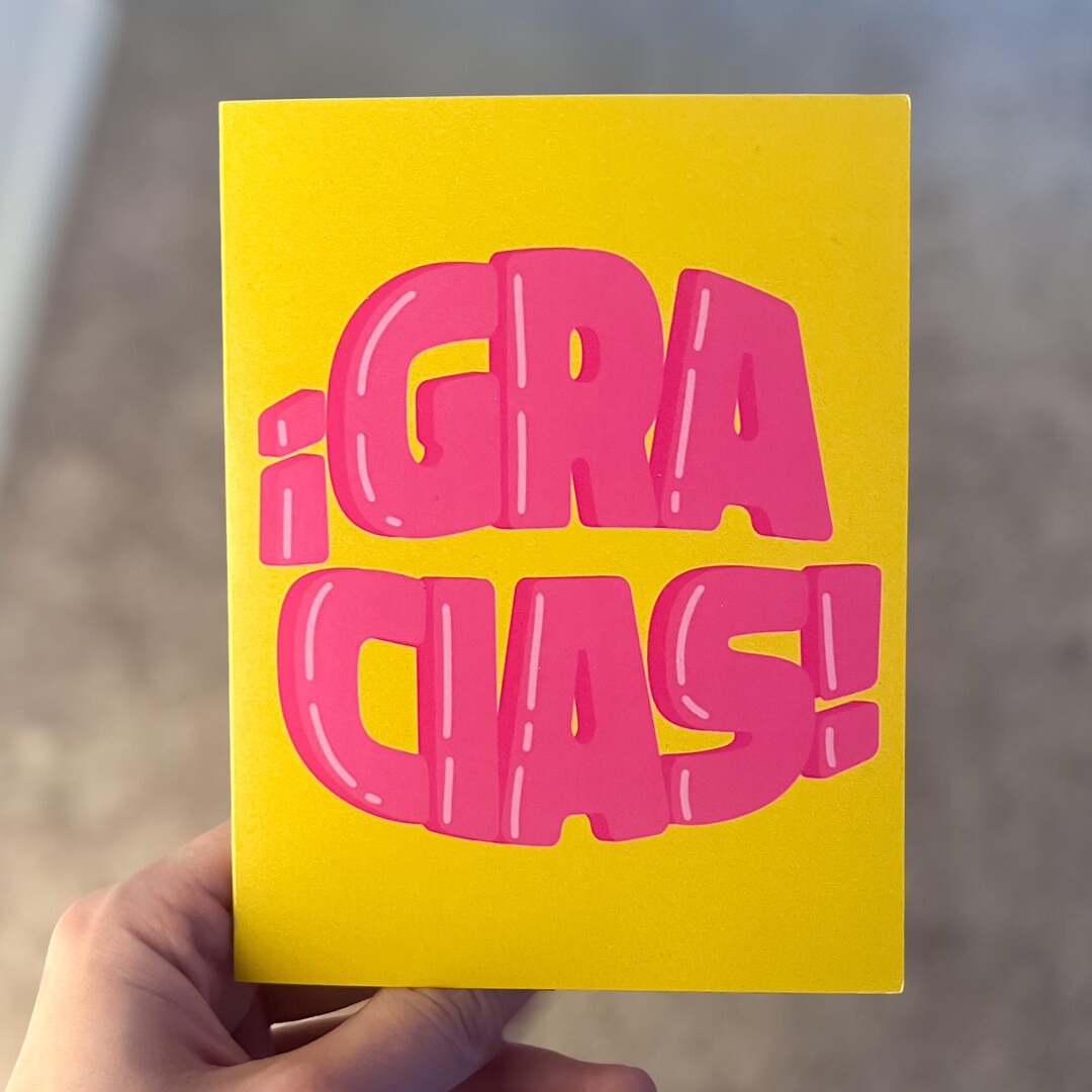 Thank You Card | Gracias Tarjeta | Spanish Greeting Card - Etsy