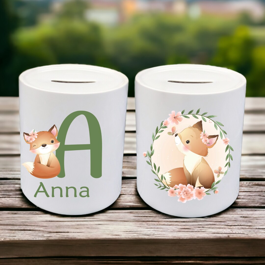 Money Box With Name Children's Money Box With Fox Motif - Etsy