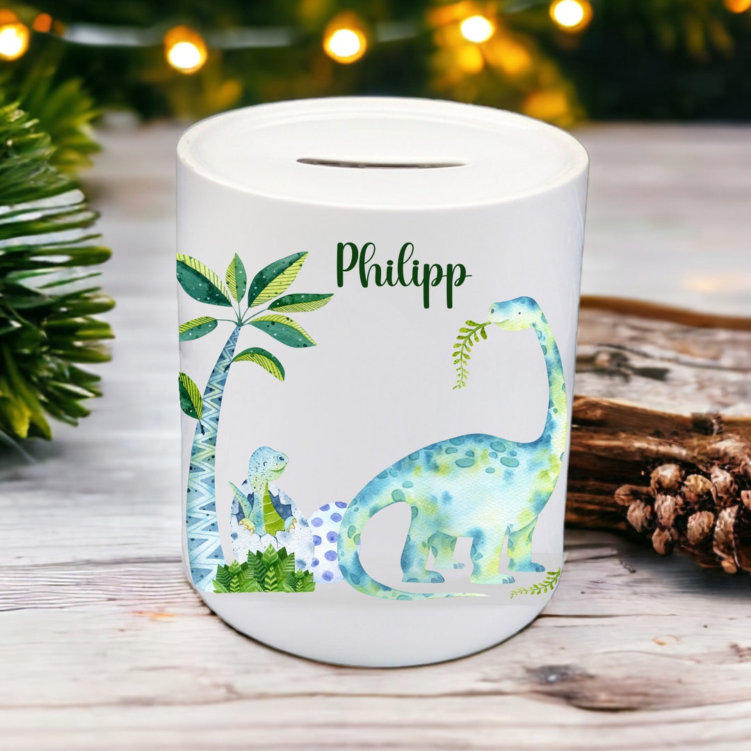 Dino Money Box With Name Personalized Money Box Dinosaur With - Etsy