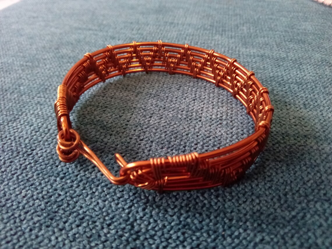 Wire wrapping copper braid cuff strap | Etsy