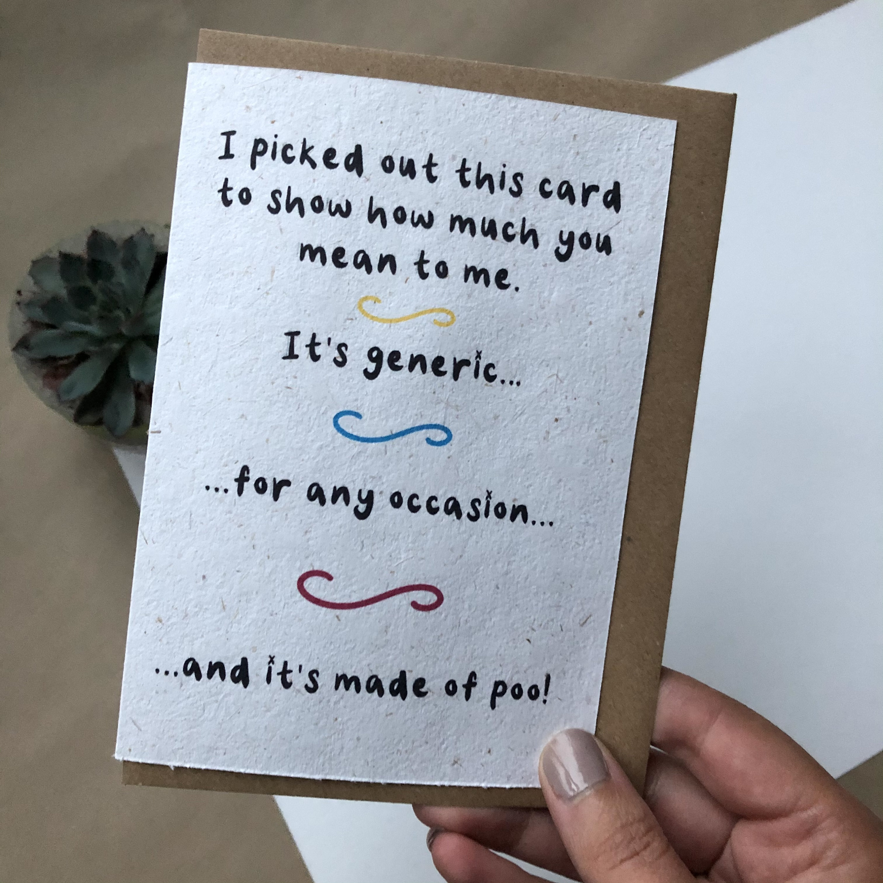 Novelty Birthday Card, Eco-friendly Birthday, Elephant Poo Card, Shit ...