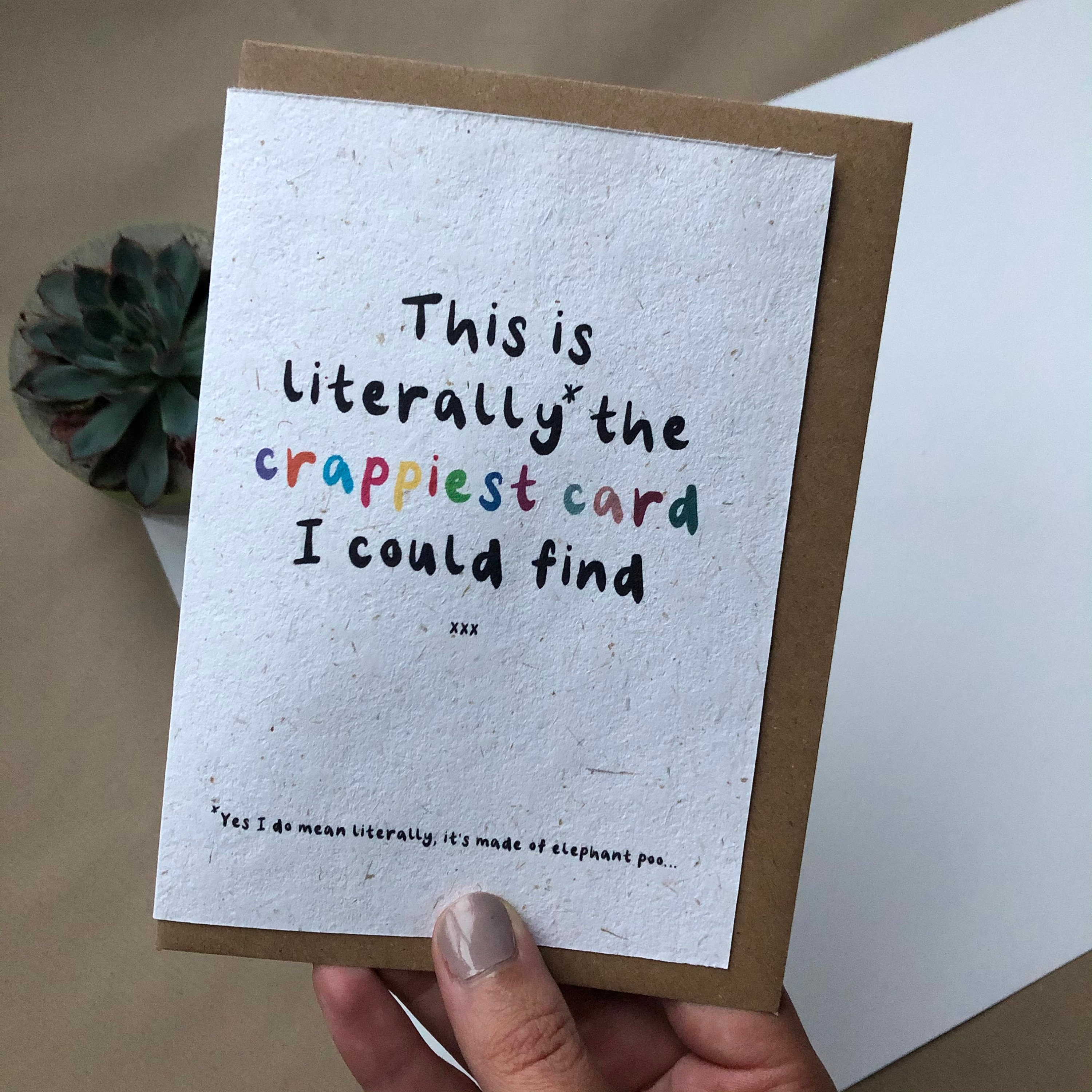 Novelty Birthday Card, Eco-friendly Birthday, Elephant Poo Card, Shit ...